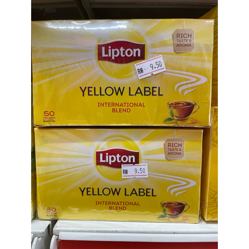 LIPTON YELLOW LABEL black tea 50 bags x 2g = 100g | Shopee Philippines