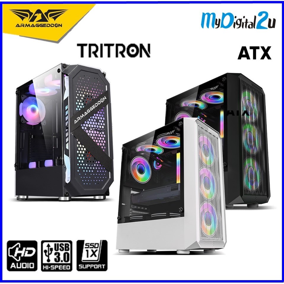 Armaggeddon Tritron PRO 100 / 200 ATX PC Gaming Casing Chassic *Free ...