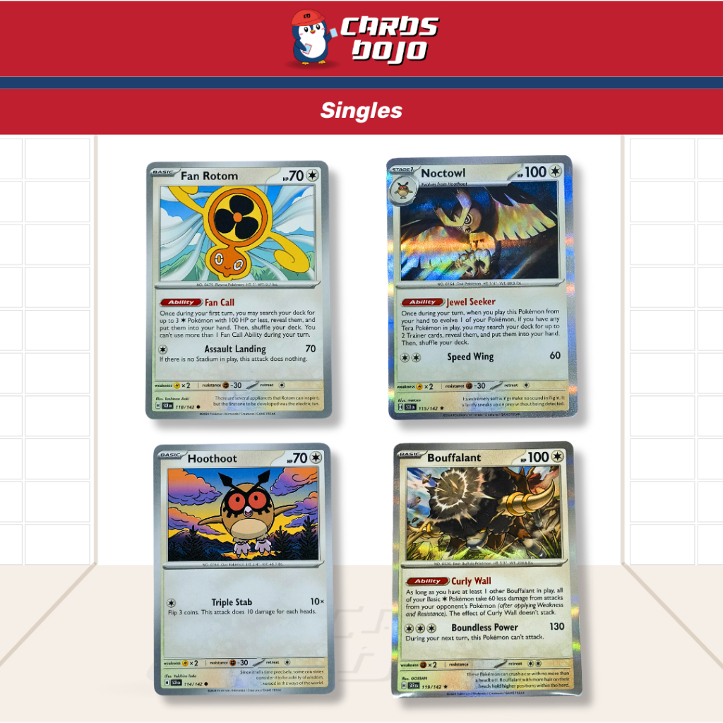 Colorless Pokemon Playable Singles TCG English Version - Noctowl Hoothoot Fan Rotom Stellar ...