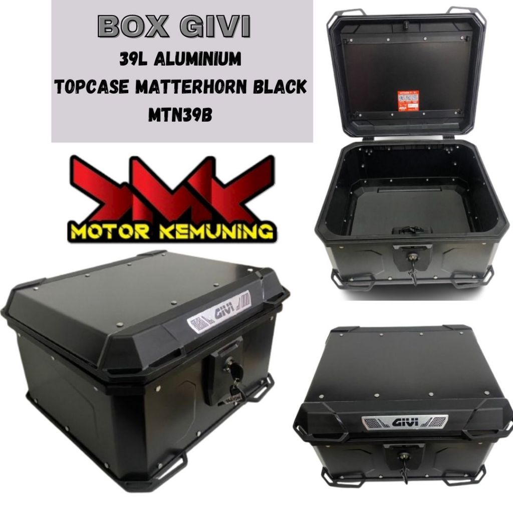 BOX GIVI 39L ALUMINIUIM TOPCASE MATTERHORN BLACK MTN39B | Shopee ...