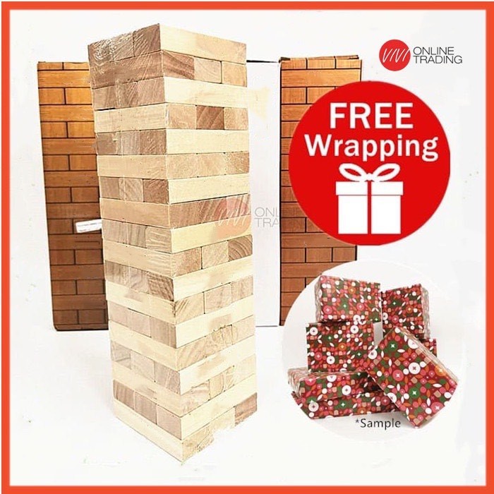 Wooden Stacking Blocks Classic Family Game Mainan Keluarga | Shopee ...