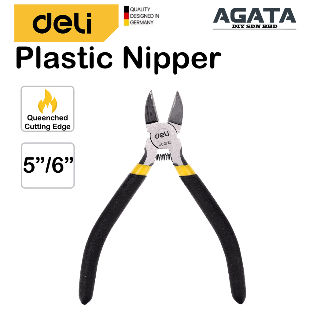 DELI Plastic Nippe 5" 6" DL2715 DL2706 Plastic Cutting Nipper Wayar ...