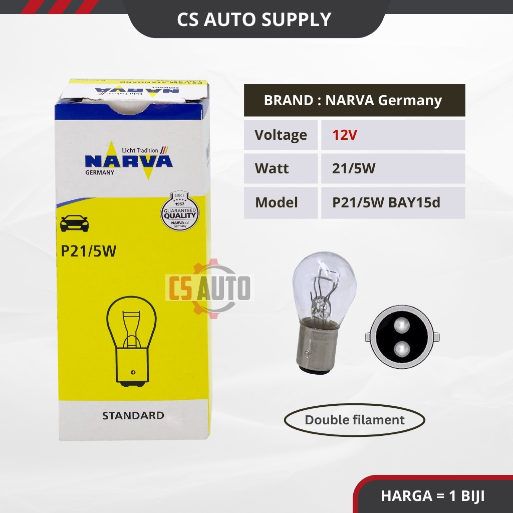 CS 1pc x NARVA 12V P21/5W Parking Brake Bulb 1016 Dual 17916 BAY15d Car ...