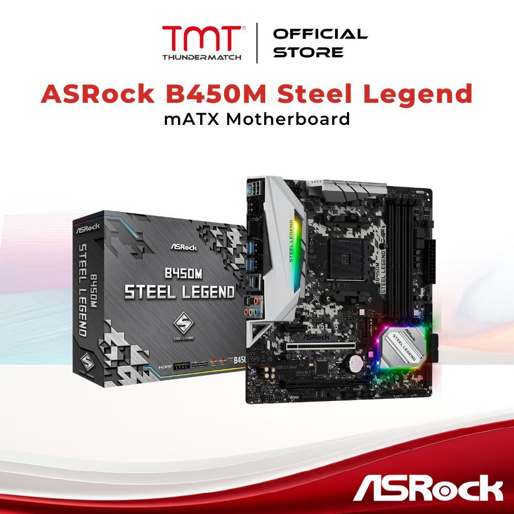ASRock B450M Steel Legend mATX Motherboard | Shopee Philippines
