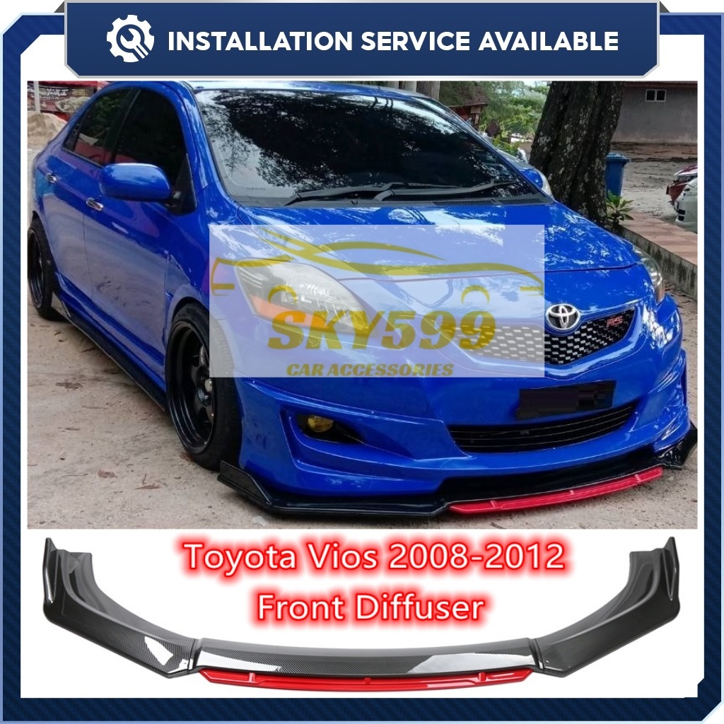 Toyota Vios 2002-2012 Front Bumper Diffuser Lip Wrap Angle Splitters ...