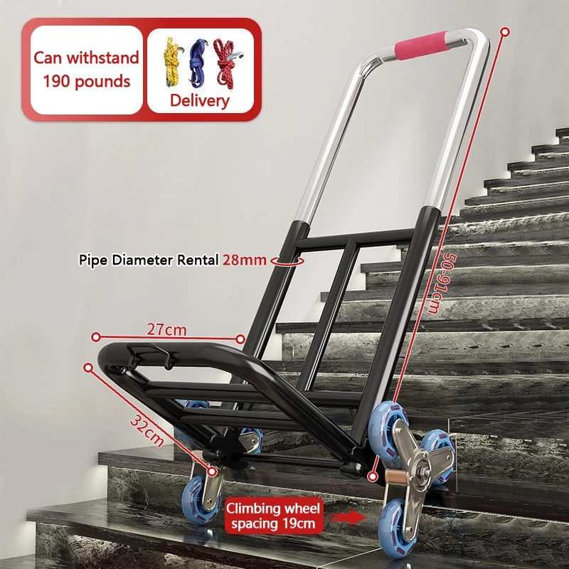 Trolley Portable Extendable Hand Truck Troli Multipurpose Silent Rubber ...