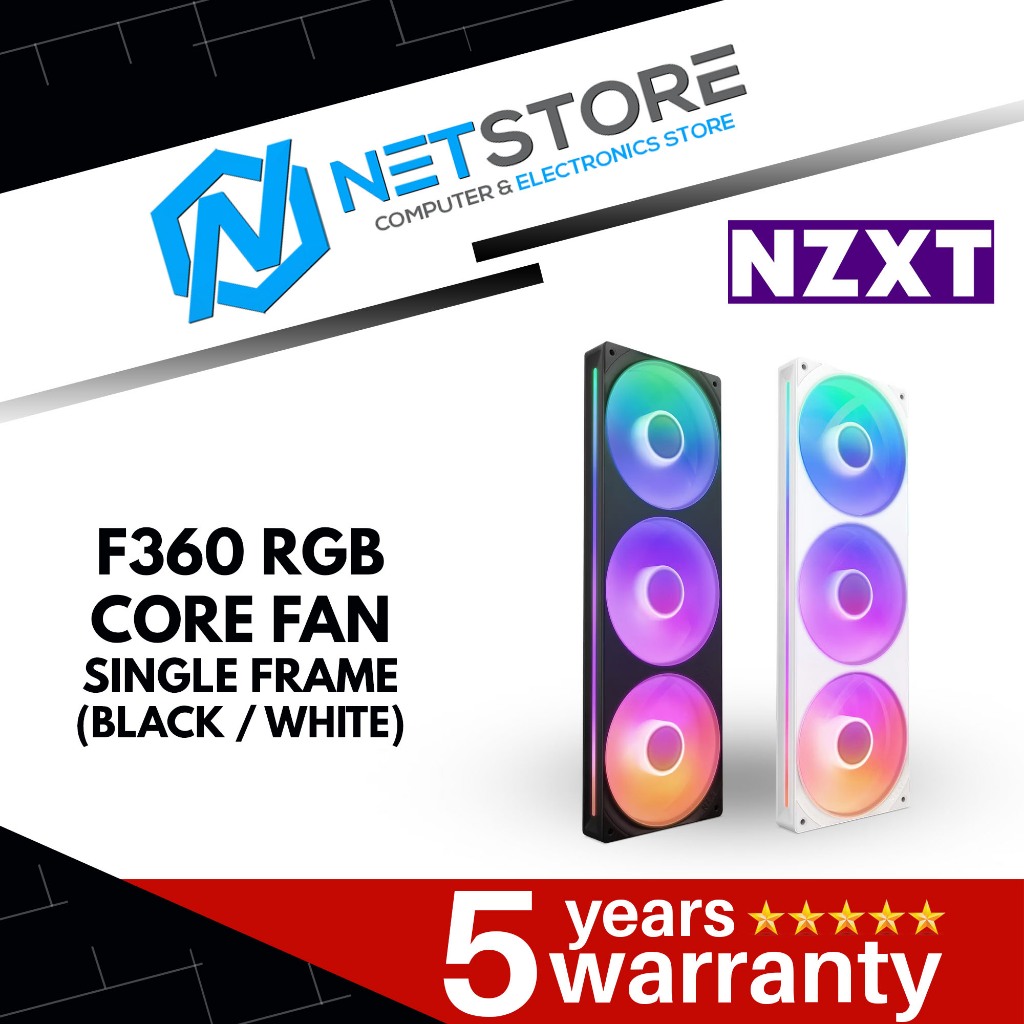 NZXT F360 RGB Core Fan (Single Frame) - Black/White | Shopee Philippines