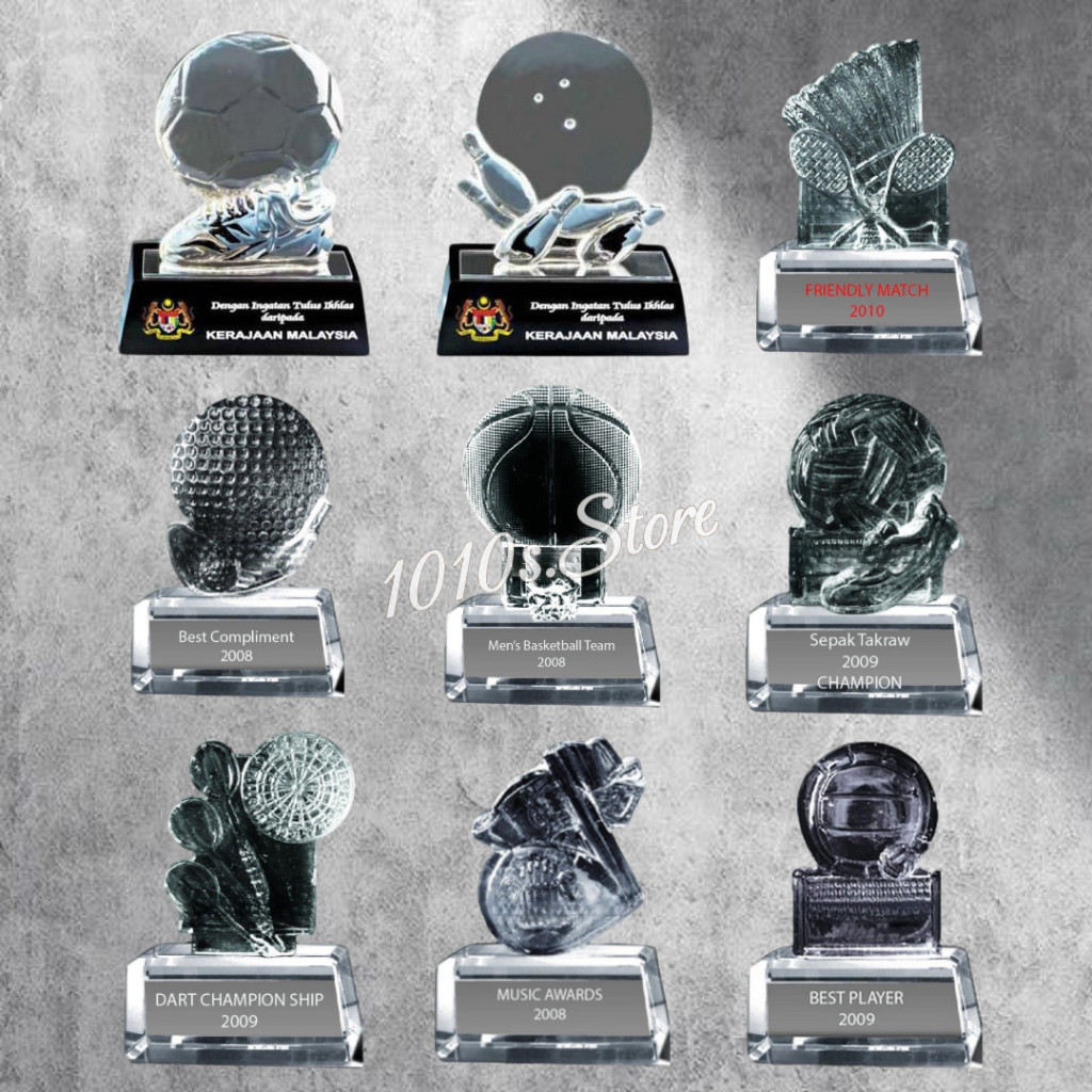 C04 Crystal Trophy Plaque Award/Anugerah Piala Kristal/Hadiah ...