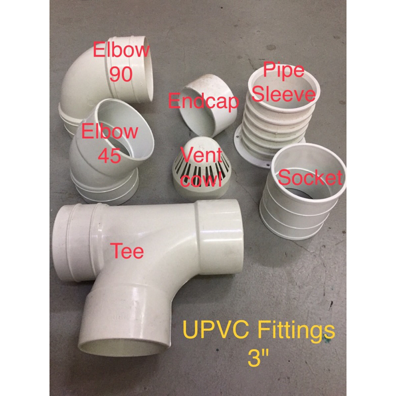 UPVC SOCKET ELBOW TEE END CAP PIPE SLEEVE VENT COWL / Fitting 82mm / 3 ...