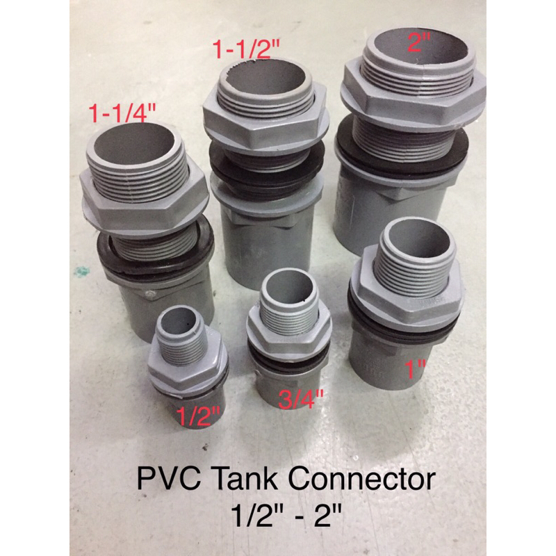 PVC Tank Connector 1/2" 3/4" 1" 1-1/4" 1-1/2" 2" 15mm 20mm 25mm 32mm ...