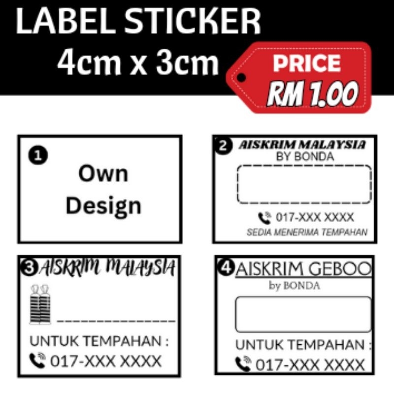 Sticker Label. Aiskrim Produk Vendor dan Lain-Lain. | Shopee Philippines