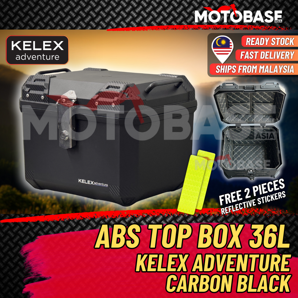 [KELEX Adventure] 36L ABS Top Box Black Carbon Edition Premium ...