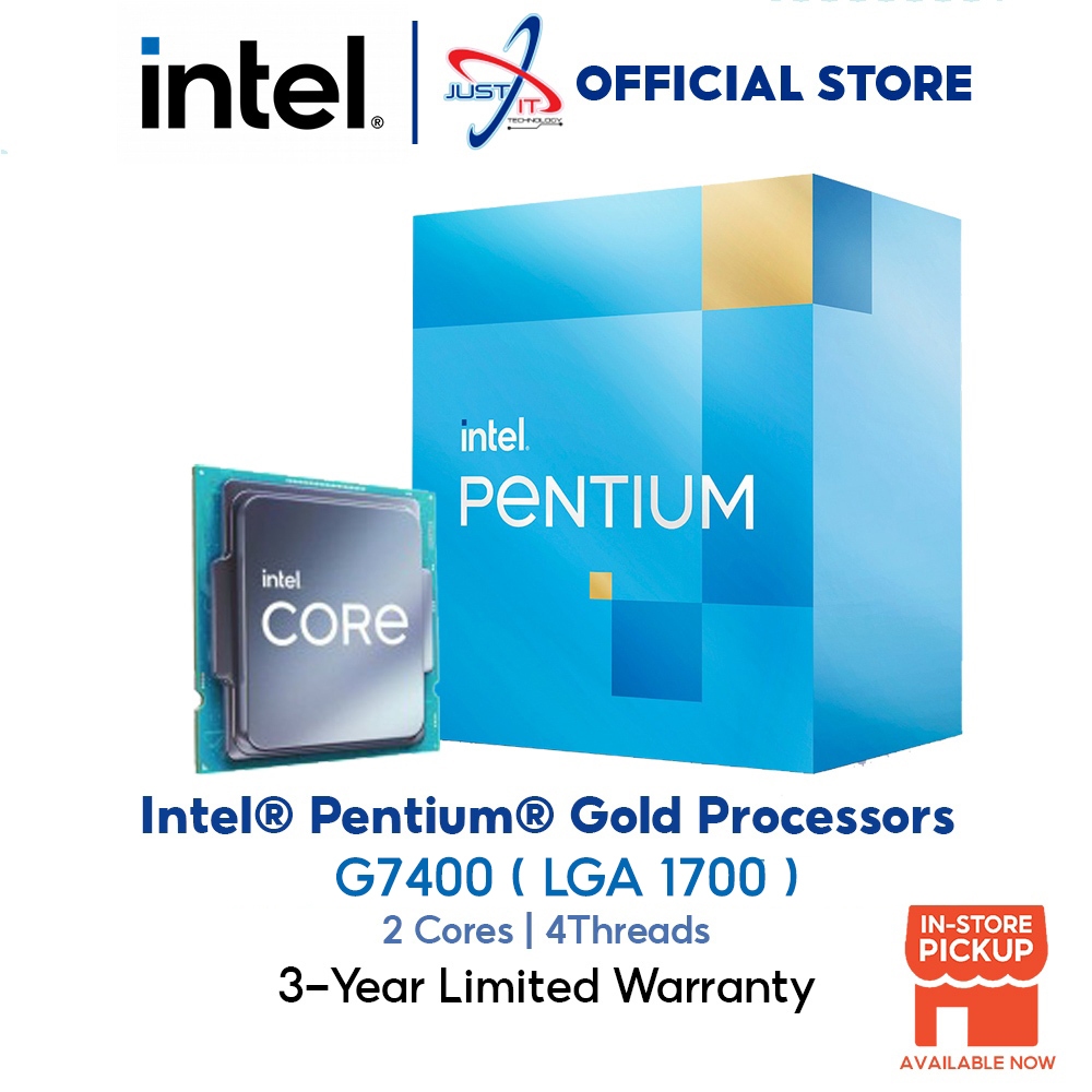 INTEL PENTIUM GOLD G7400 (LGA1700) 2 Cores 4 Threads PROCESSOR | Shopee ...