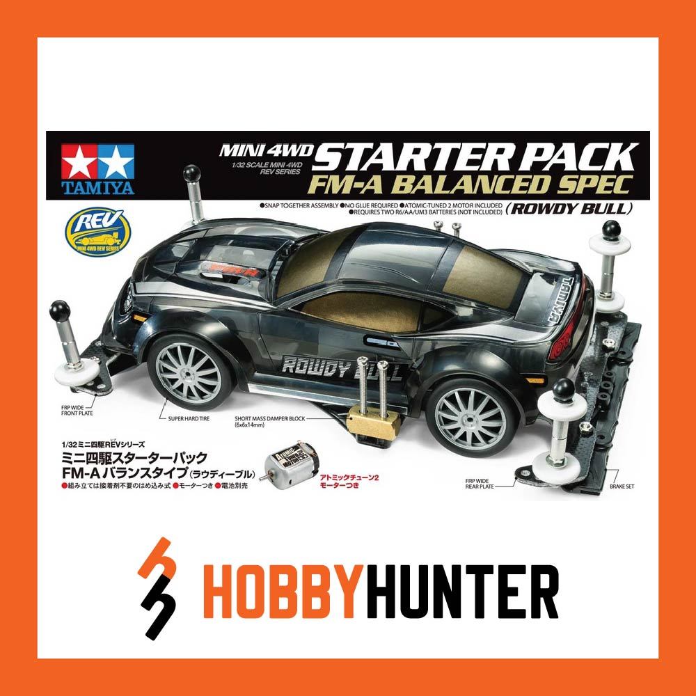 Tamiya 18710 Mini 4WD Starter Pack Fm-A Balanced Spec (Rowdy Bull ...