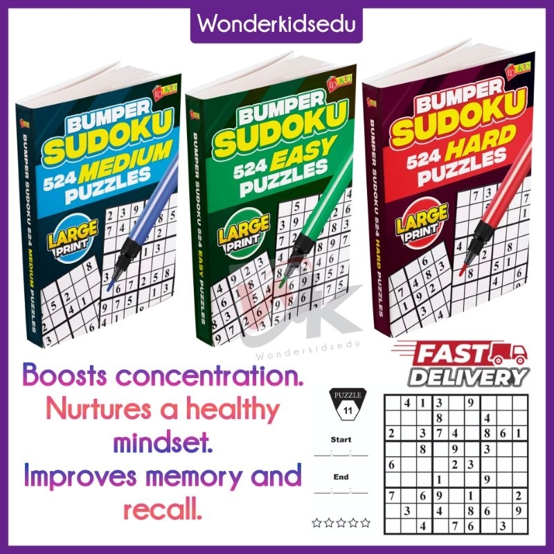 Sudoku Book Easy Medium Hard 524 Puzzle for Kids Word Game Kids ...