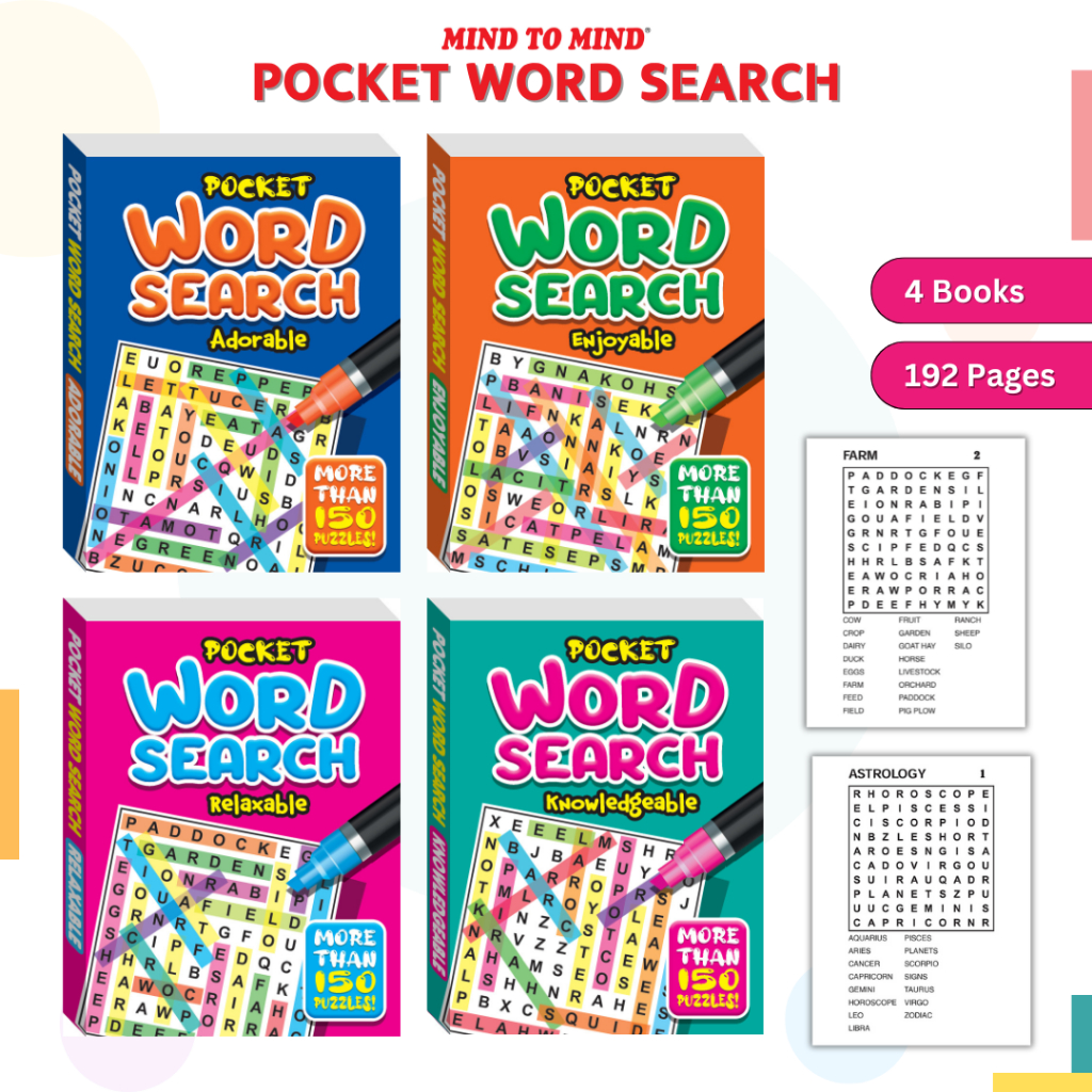 Pocket Word Search More than 150 Puzzles 4 Books | Shopee Philippines