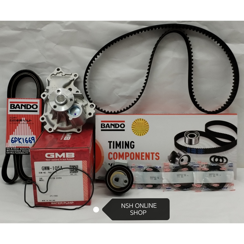 Timing Kit Set(Bando)+Fan Belt+Water Pump for Saga BLM FLX Exora Turbo ...