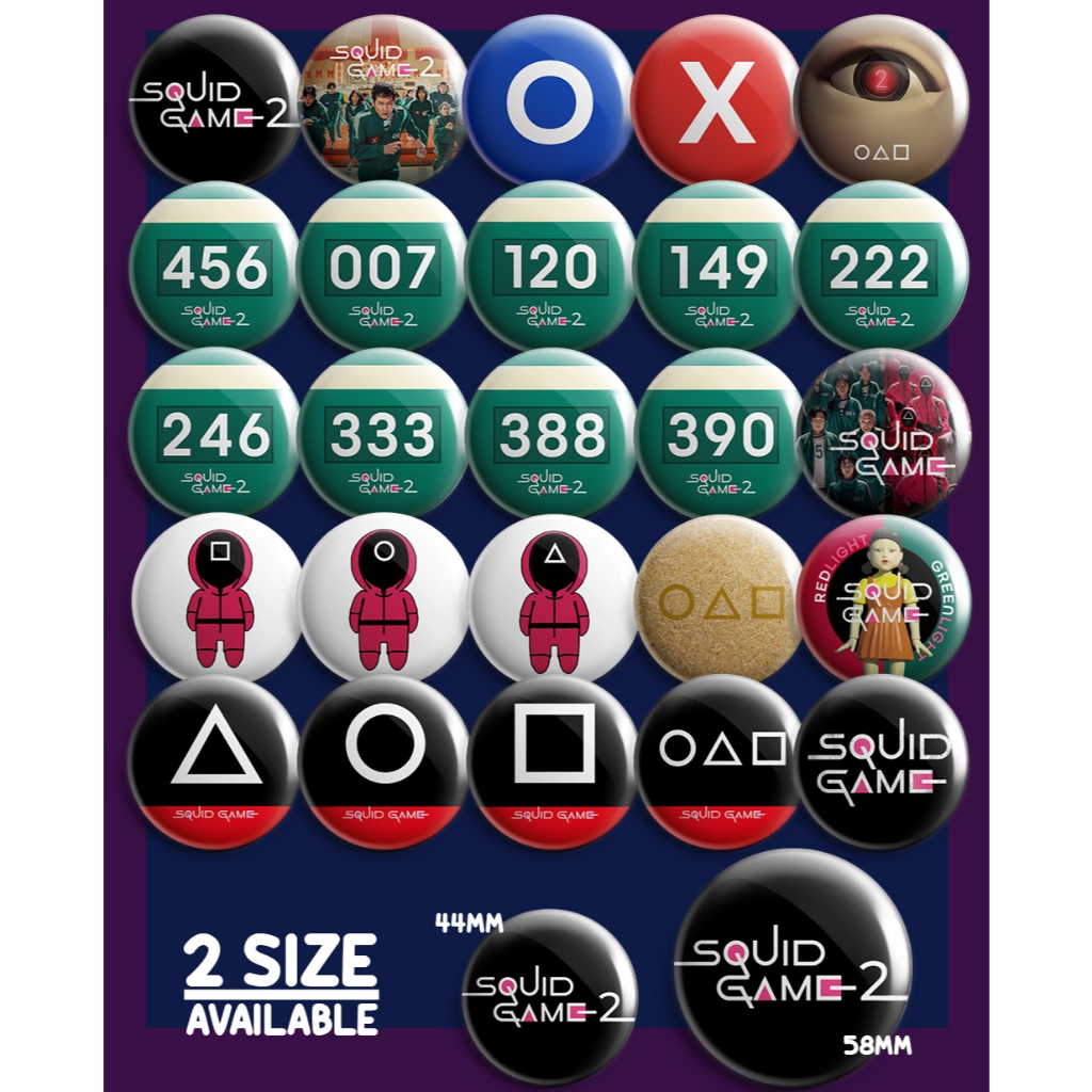 Button Badge Squid Game Size 44mm / 58mm | Shopee Philippines