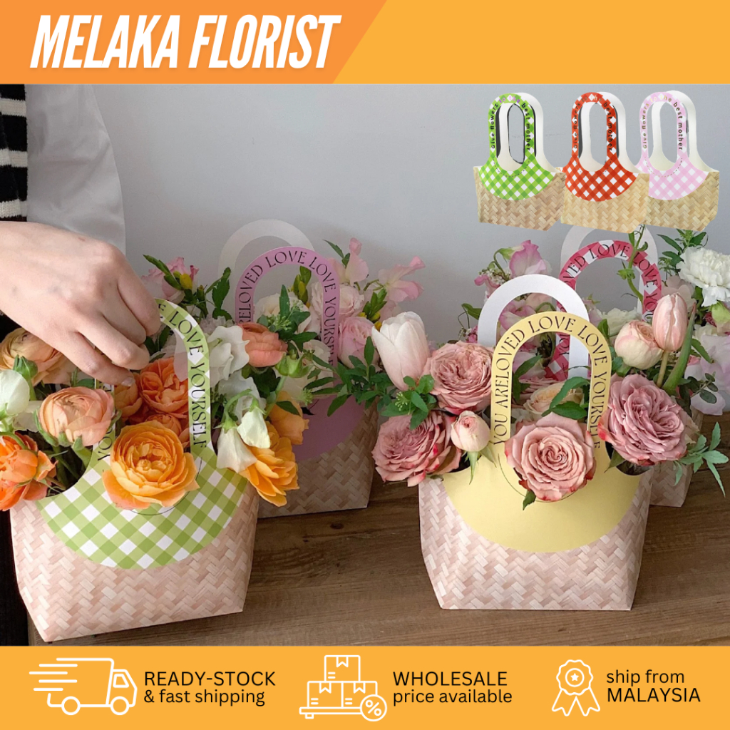 FOLDABLE BAMBOO CHECKER Flower Florist Bouquet Packaging Doorgift ...