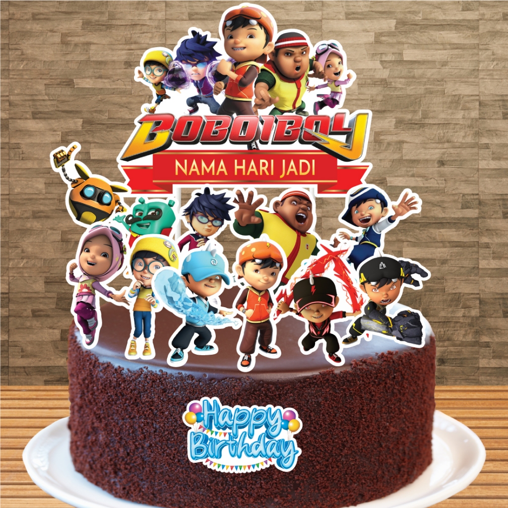BOBOIBOY Custom Add Name Cake & Cupcake Topper Decoration Birthday ...