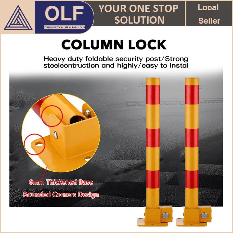 Barrier Parking Lock Folding Heavy Duty Metal Parking Pole Obstacle ...