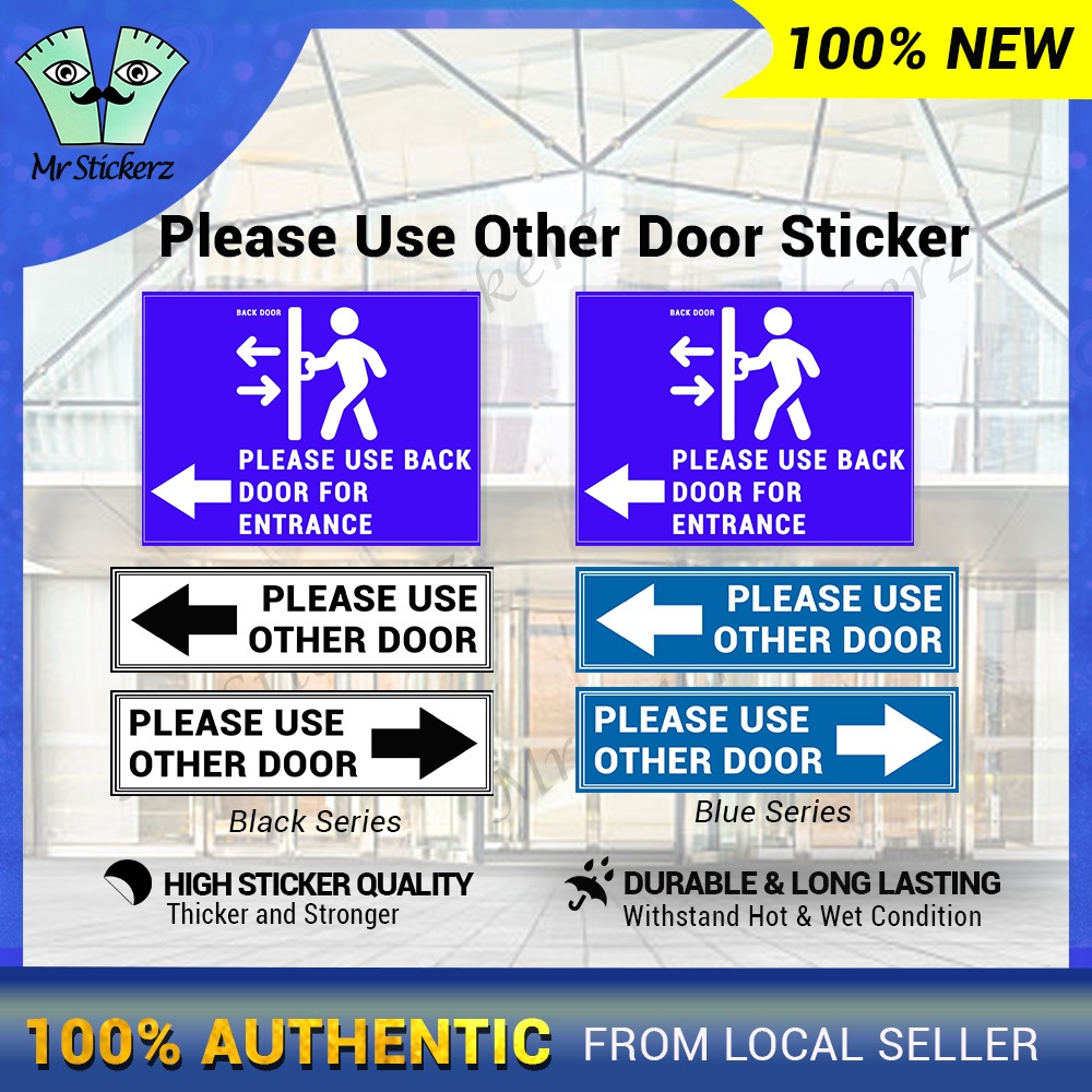 Please Use Other Door/ Use Back Door Sticker High Sticker Quality ...