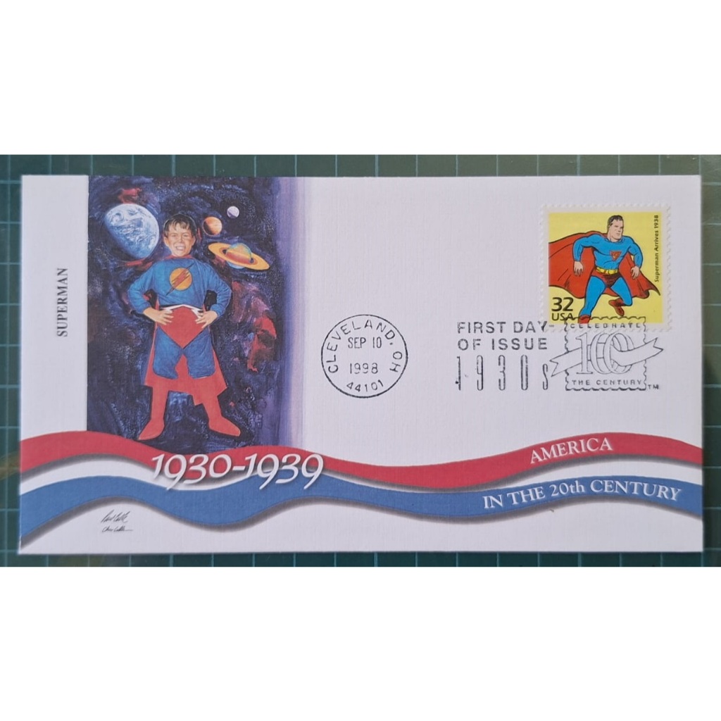 Marvel Comics Superhero Super Heroes stamp FDC 1998 - Superman The Man ...