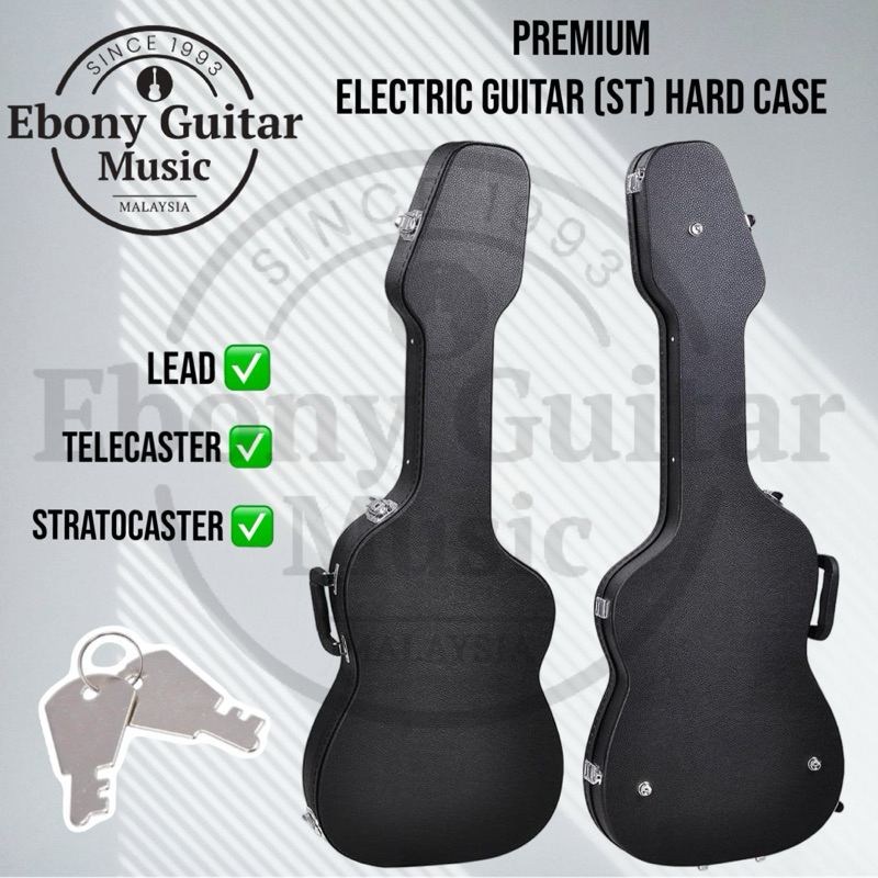 Electric Guitar Hard-Shell Case With Lock For Stratocaster Telecaster ...