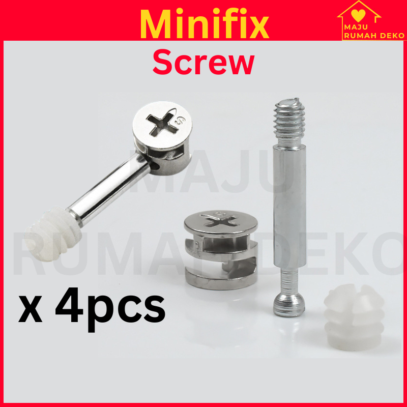Maju 3 in 1 Minifix Screw 4set Housing Bolt Nut Connector Part Screw ...