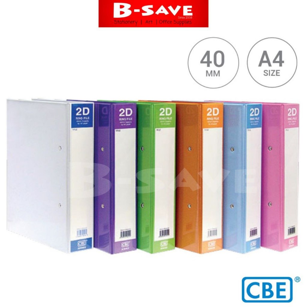 CBE 2D PVC Ring File 40mm White/Colour | Shopee Philippines