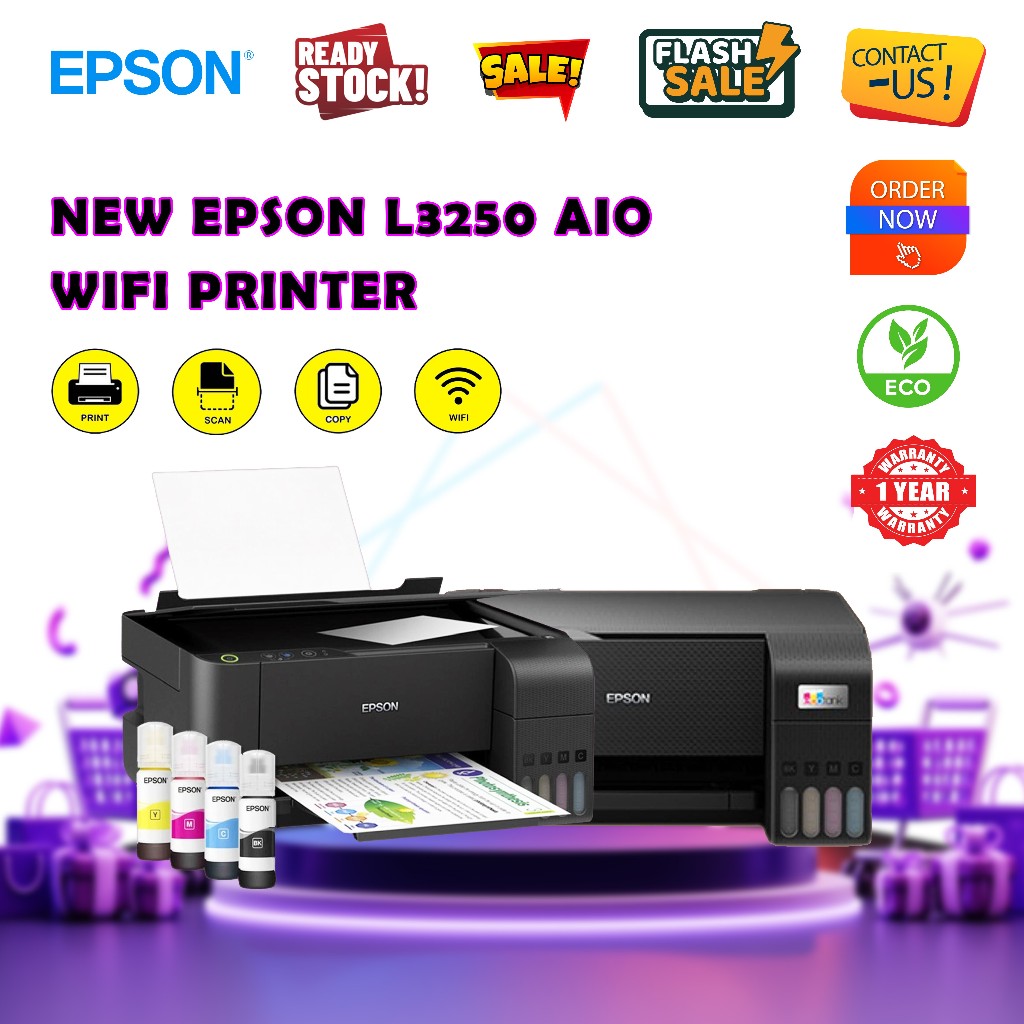 EPSON L3250 Eco Tank All-in-One + Wifi/Ink Tank Printer With Ink/003 B ...