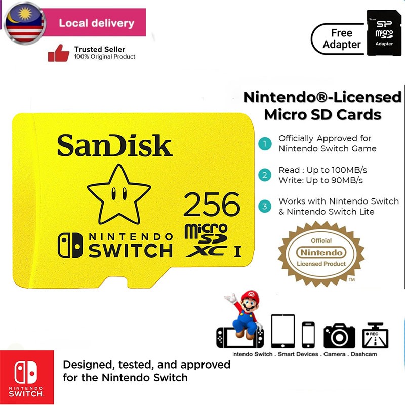 Memory Card 256GB 128GB 64GB Switch SD Card Nintendo-Switch microSDXC ...
