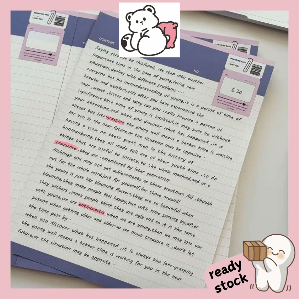 B5 Boarding Pass Memo Pad Note Pad Paper Book Diary Journal Stationery ...