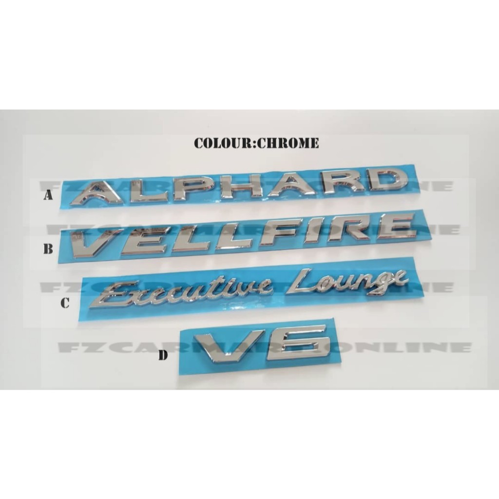 TOYOTA ALPHARD VELLFIRE EXECUTIVE LOUNGE V6 EMBLEM LOGO-(ABS) | Shopee ...