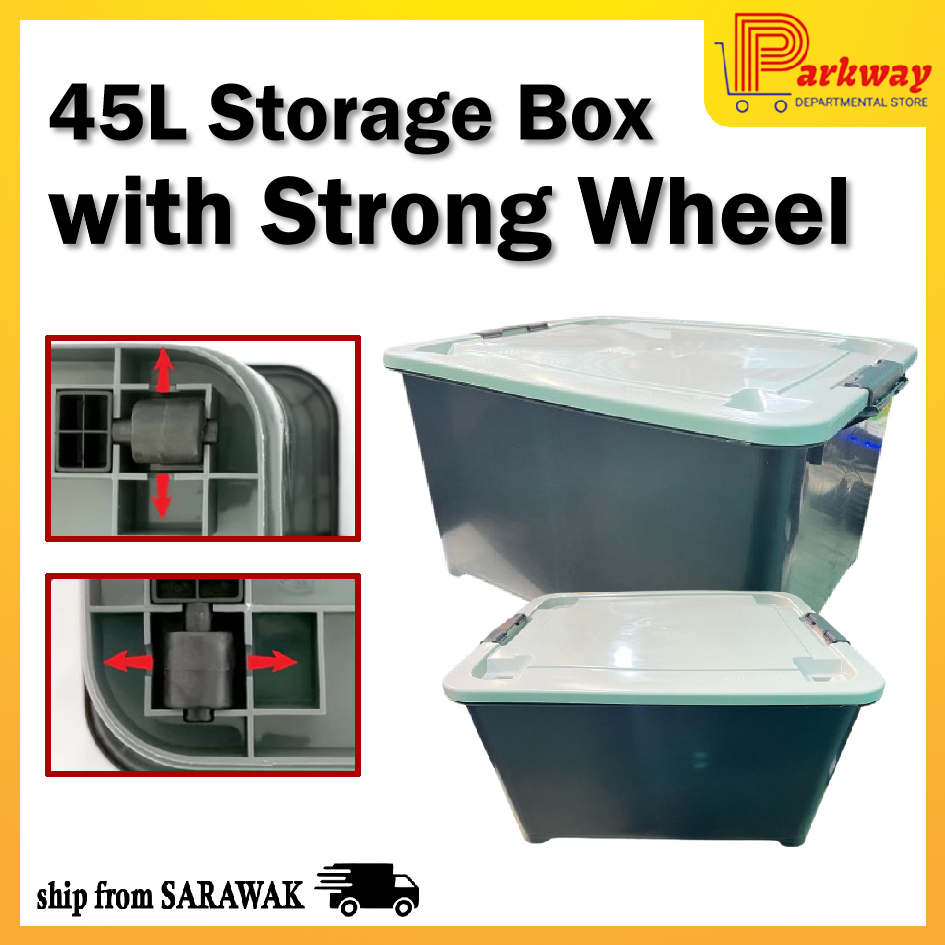 45L Storage Box with Wheel Kotak Simpanan dengan roda Storage Box 50L ...
