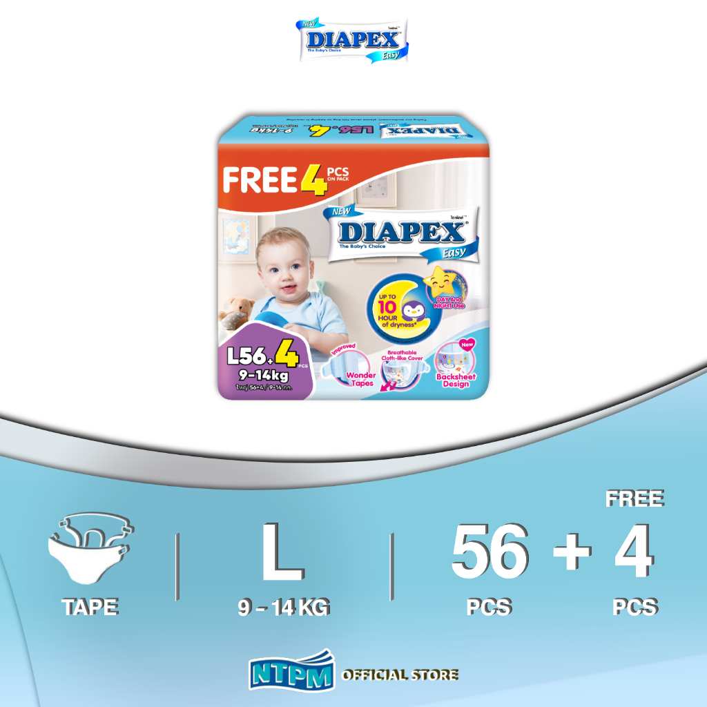 Diapex Easy Mega Pack L (56's + 4's) | Shopee Philippines