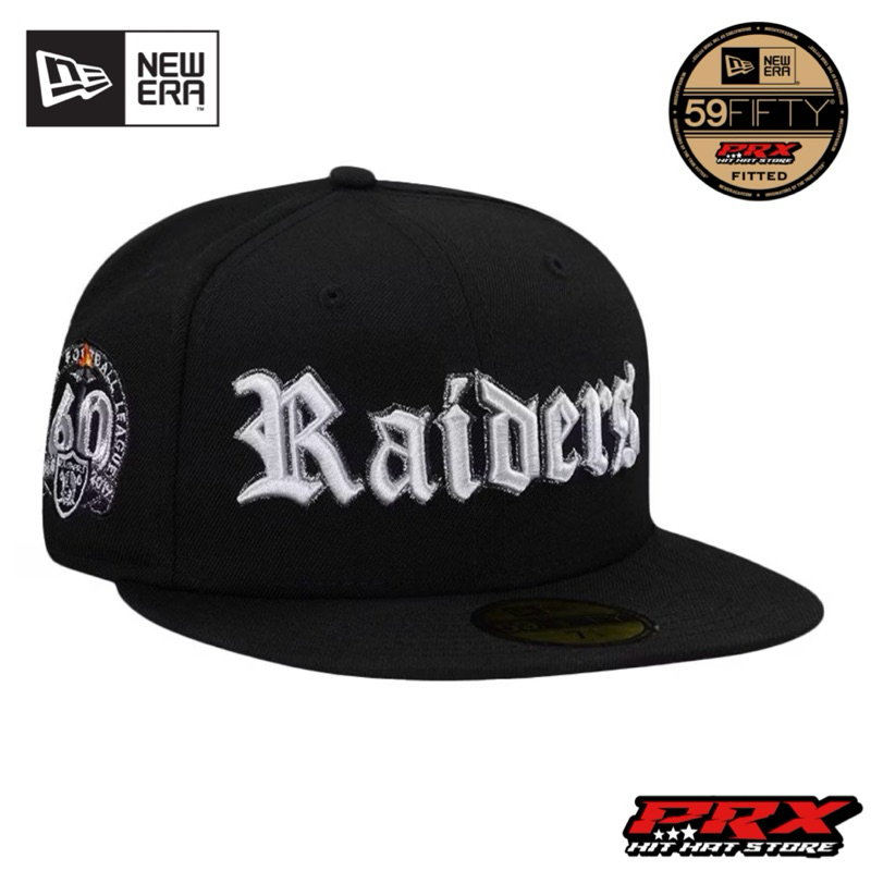 NEW ERA 59FIFTY FITTED LAS VEGAS RAIDERS 60TH ANNIVERSARY SCRIPT BLACK ...