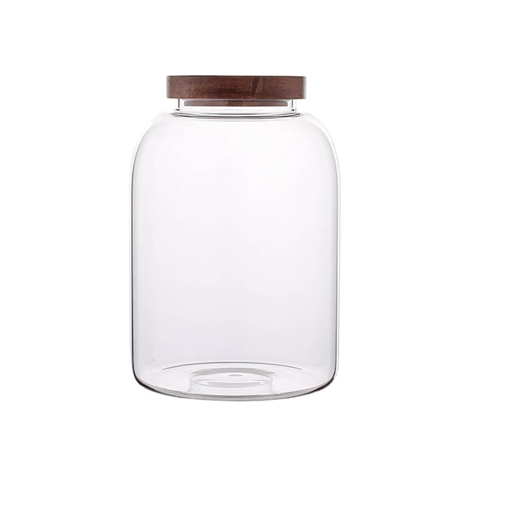 COSSY PLUS GLASS FOOD STORAGE JARS 1950ML WITH ACACIA WOODEN LID ...