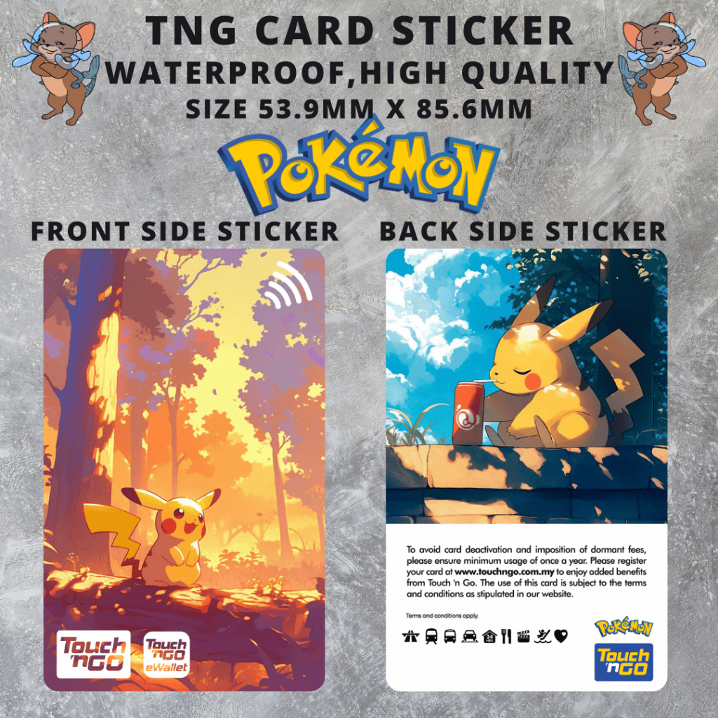 Pokemon Pikachu - Card Sticker/Touch n Go Card Sticker Cover | Shopee ...