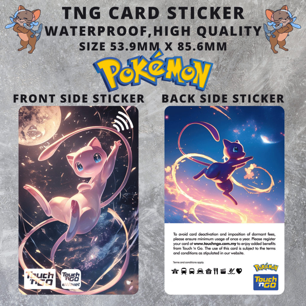 Pokemon Mew - Card Sticker/Touch n Go Card Sticker Cover | Shopee ...