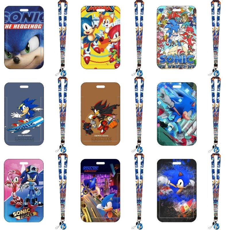 Sonic Card Holder Lanyard Kawaii Sonic The Hedgehog Students Bus ID ...