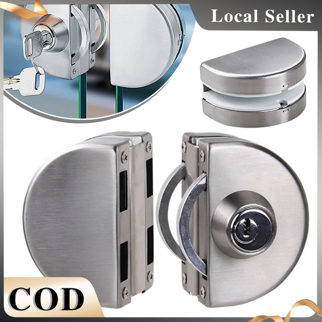 Tempered Glass Lockset Office Glass Door Lock Glass Door Lock With Key ...