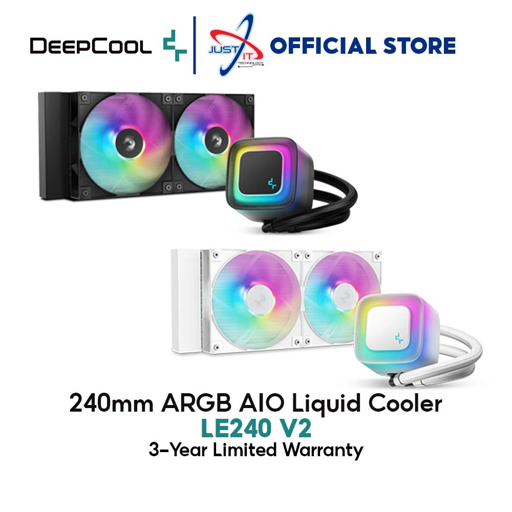 DEEPCOOL LE240 V2 ARGB 240MM AIO LIQUID COOLER - BLACK / WHITE | Shopee ...