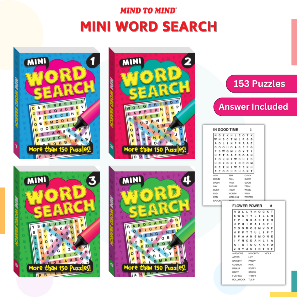 Mini Word Search More than word search 192 Pages (Answer Included ...