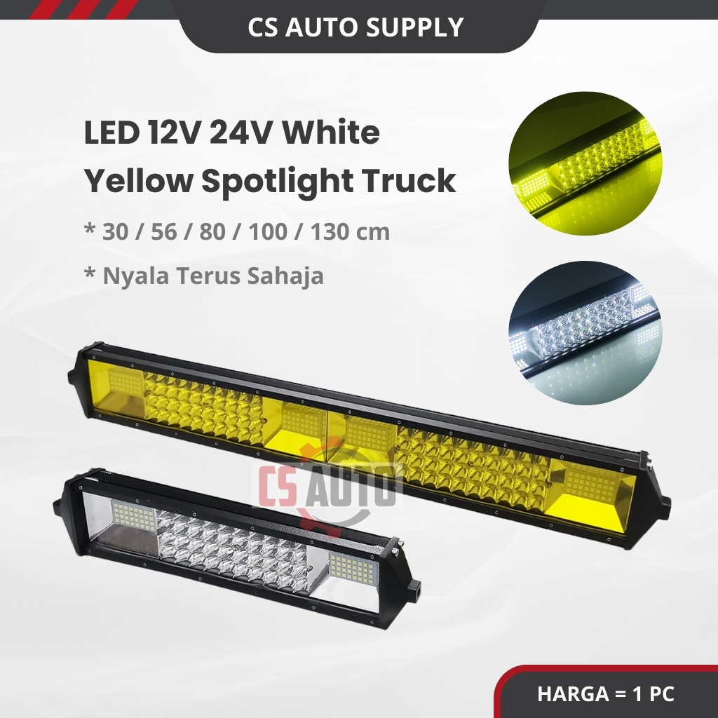 LED 12V 24V White Yellow Spotlight Long Putih Kuning Terang Spot light ...