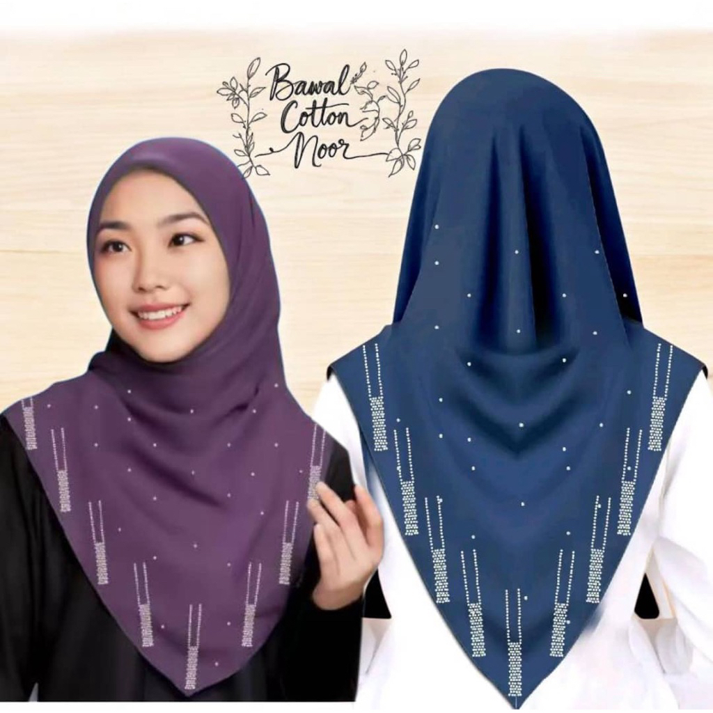 New Arrival Bawal Noor–Premium Cotton Diamond Tudung 45 Exquisite ...