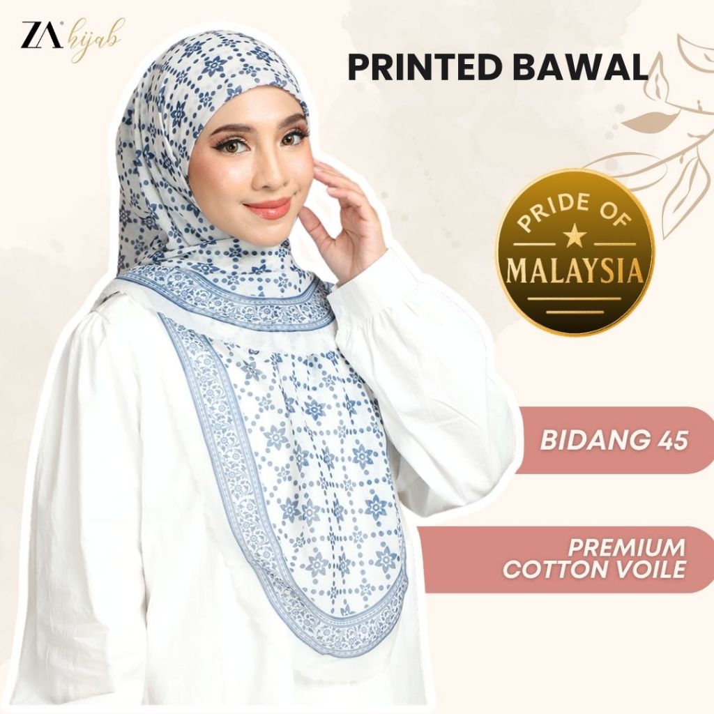ZOE ARISSA NEW PRINTED HIJAB BAWAL BIDANG 45 RAYA HAJI 2025 TUDUNG ...