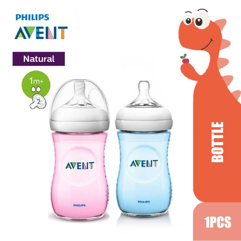 PHILIPS AVENT Natural 2.0 Feeding Bottle - Blue/Pink (260ml) [Single Pack] | Shopee Philippines