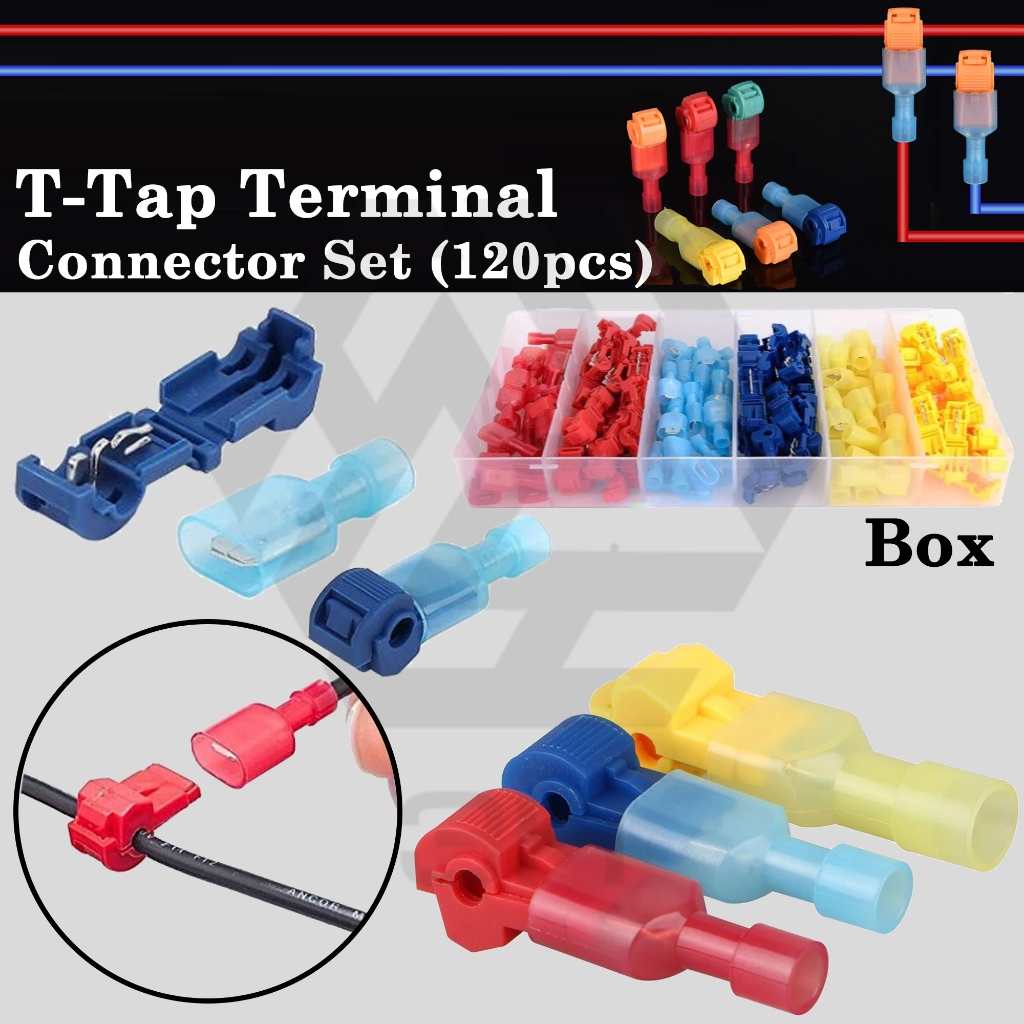 3H 120pcs T-Tap Quick Crimp Splice Wire Connectors Non-Peecate Peel ...