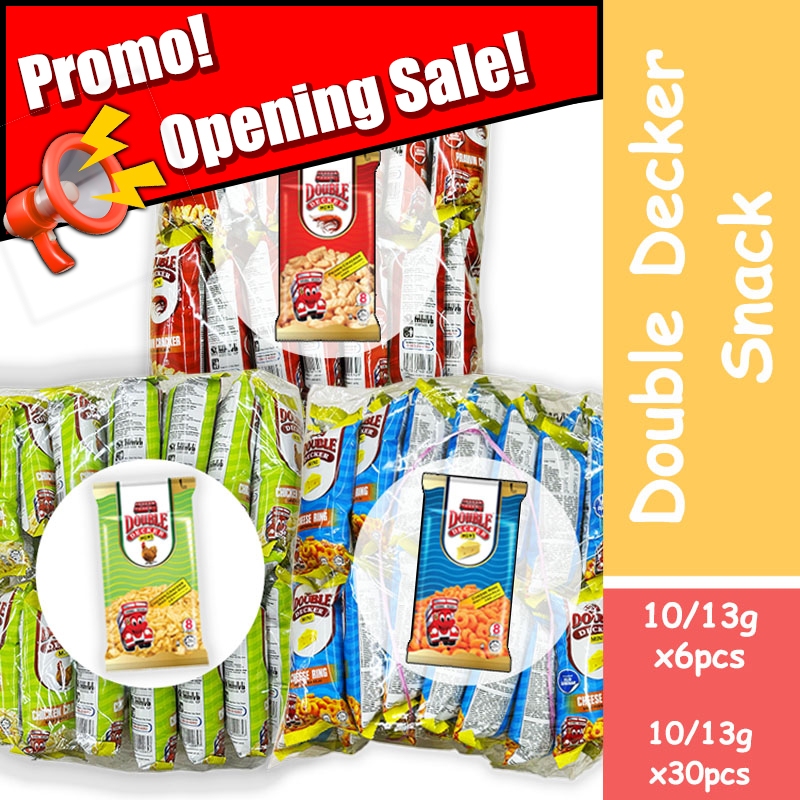 Double Decker Snack (10/13g x 6pcs, 10/13g x 30pcs)【Prawn Cracker 小虾条 ...